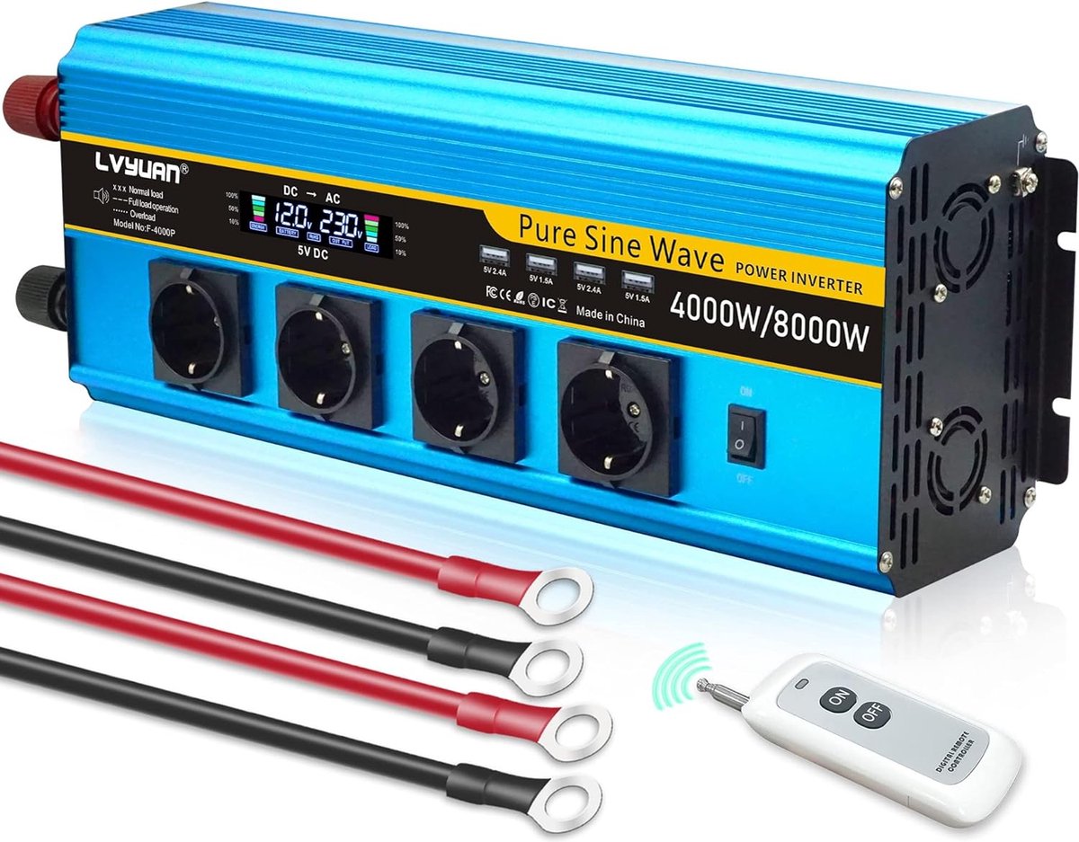 Yinleader - Pur Sinus Serie - Omvormer 24V naar 220V - 4000W/8000W ...