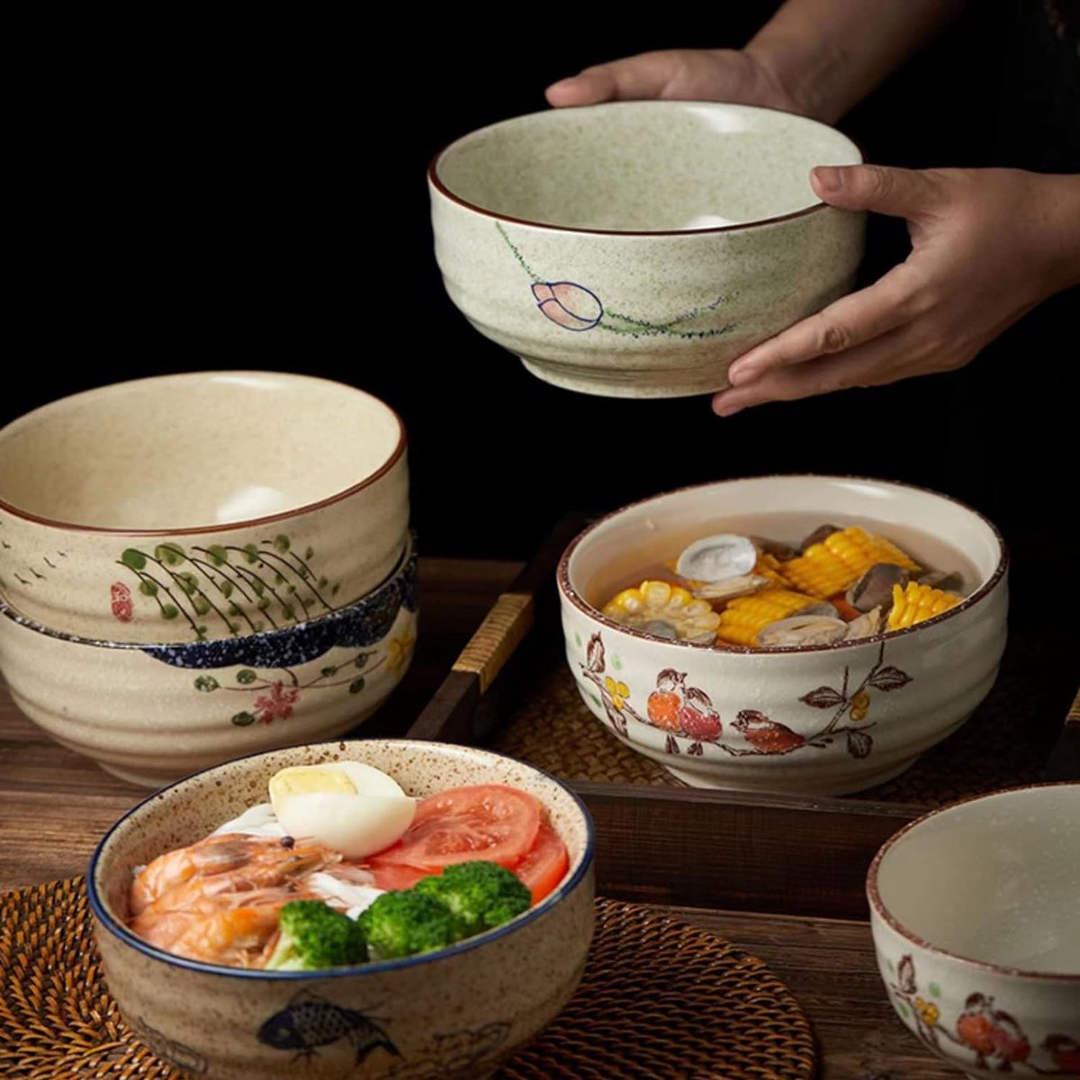 Ramen Kom, Japanse Keramische Kom, Ramen Kom Set, Ramen Kom met Lepel ...