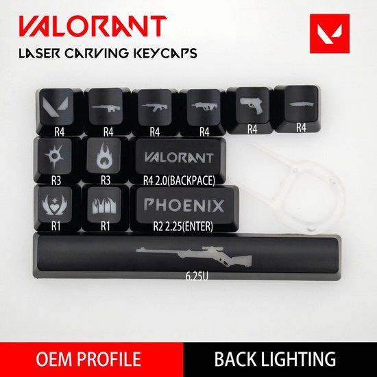 OEM Keycap Valorant Phoenix - 13 Keycaps High Quality | bol