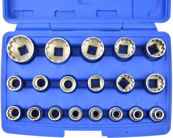 Splinedoppen set - 8-32mm - Spline dop - Doppen - 19 delig - Gear Lock ...