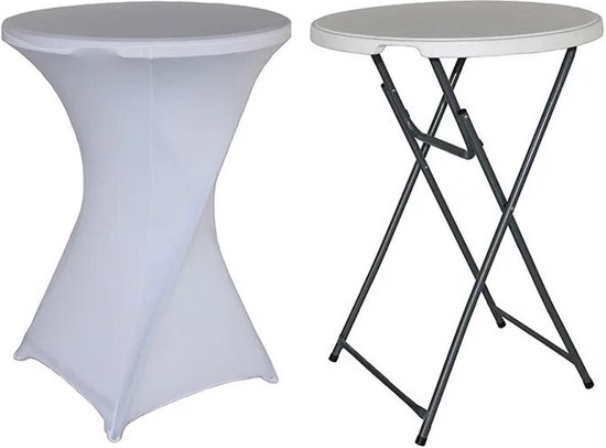 Statafelrok wit - 2 stuks - hoes voor statafel - 80/85 x 110 - stijlvolle bedekking... | bol