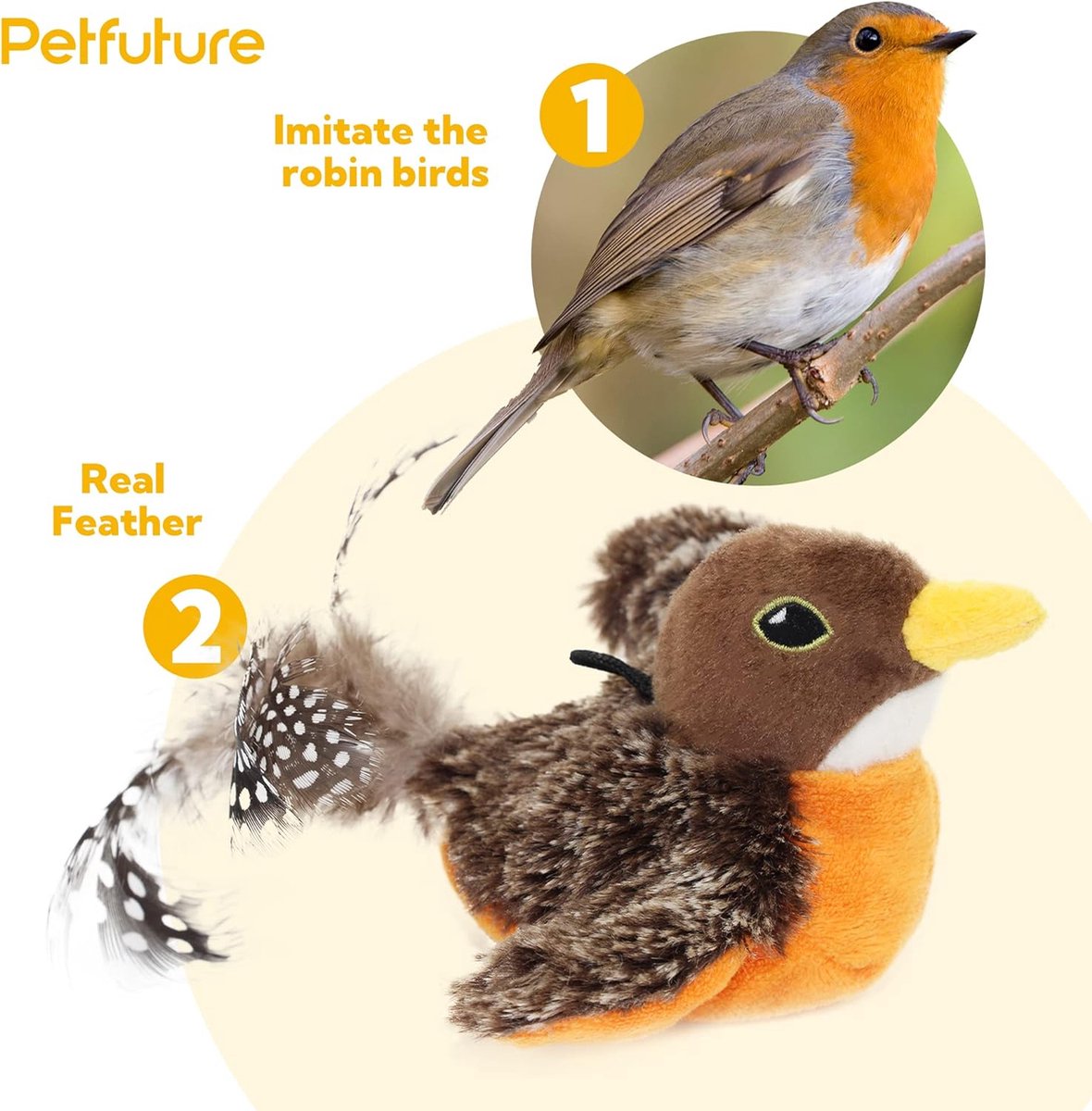 Petfuture Flapping Animals - Vogel - USB oplaadbaar - met geluid en ...