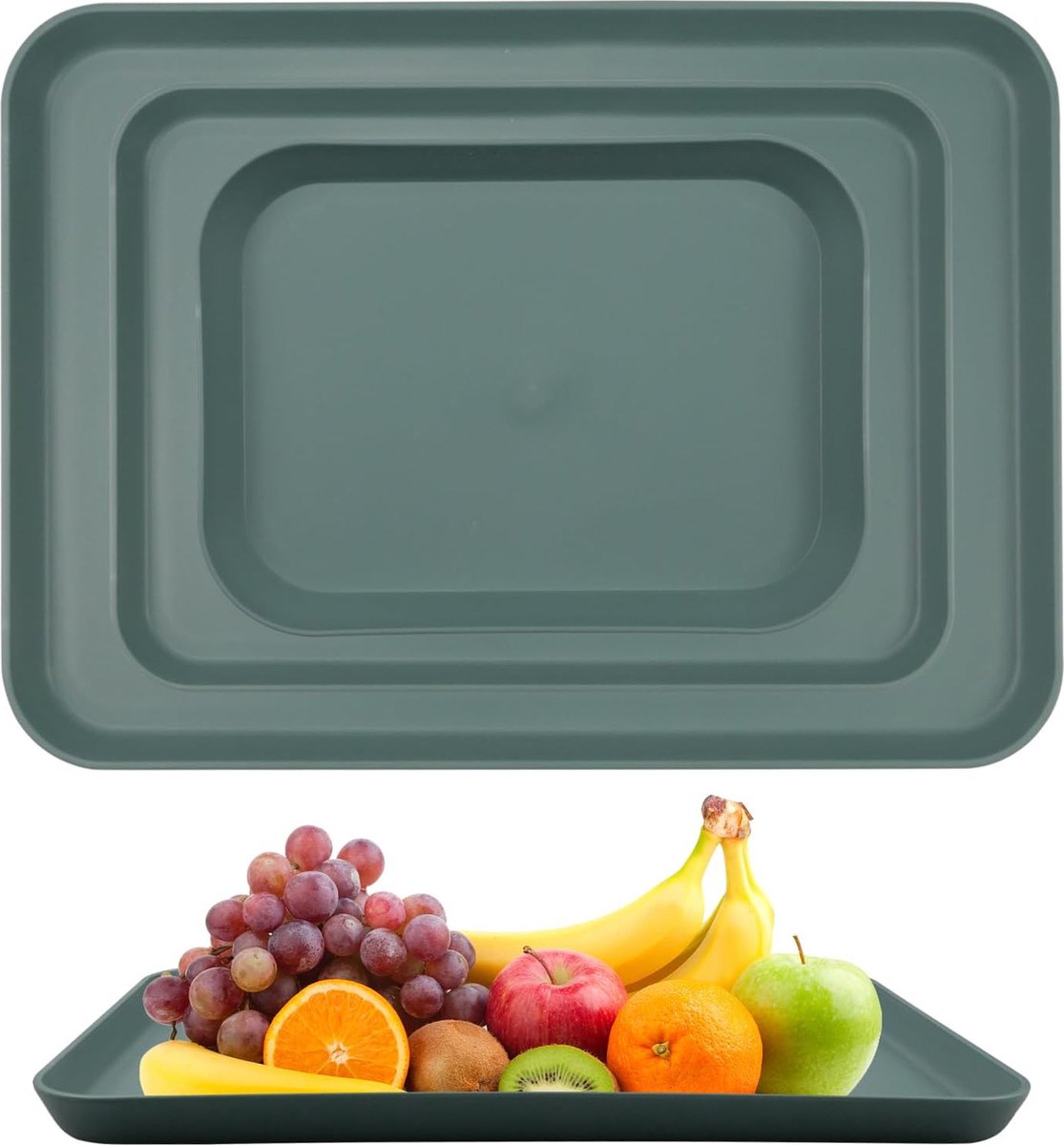 Set van 3 plastic dienbladen dienblad rechthoekig fastfood dienblad ...