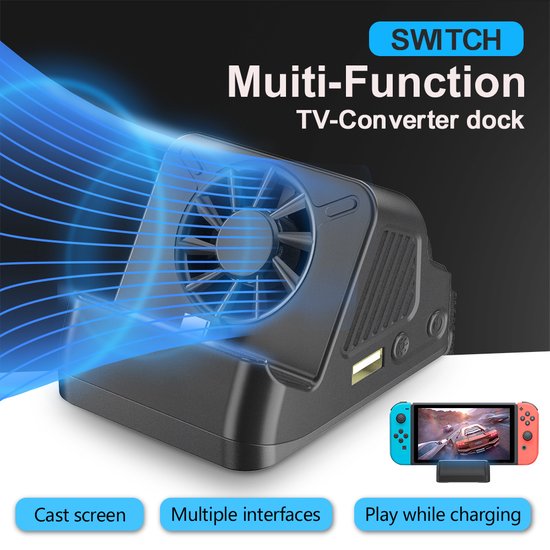 Dolphix - TV projector dock - met koelfan - voor Nintendo Switch OLED ...