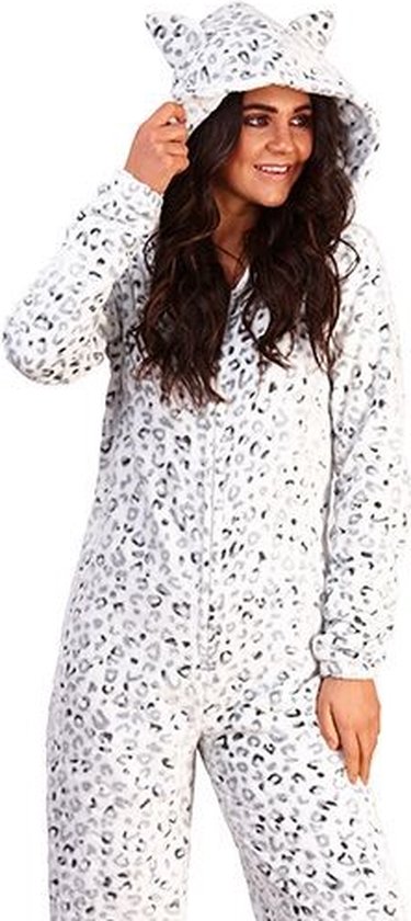 Onesie, Jumpsuit "Snow Leopard" hooded Luxury super soft | bol