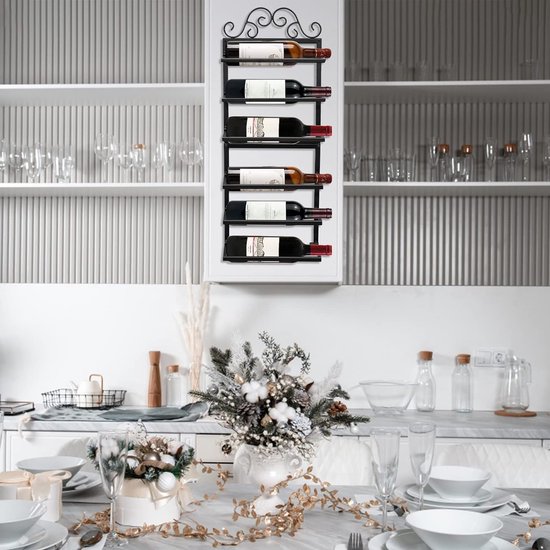 Muur wijnrek flessenrek - wijnrek hangend wandmontage wijnflessenrek | bol