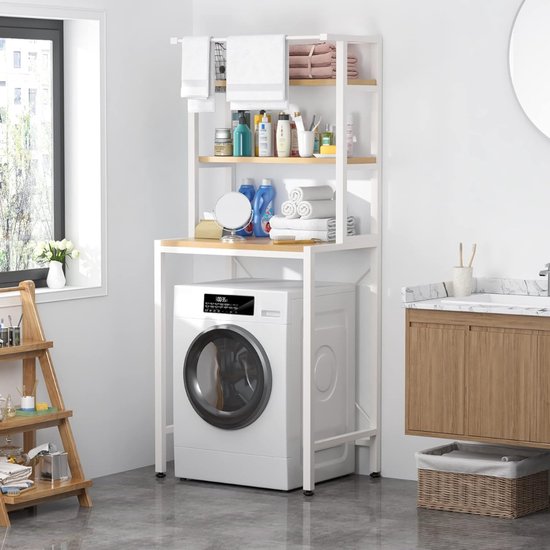 Wasmachine ombouw - Wasmachine meubel - Wasdroger kast - Wit ...