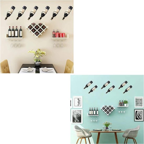 Muur wijnrek flessenrek - wijnrek hangend wandmontage wijnflessenrek | bol