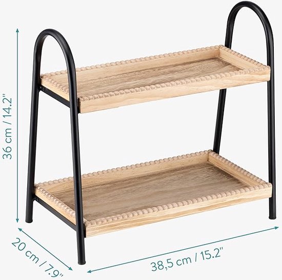Navaris 2-laags plaatssparend houten rek - Voor meer orde in de keuken ...