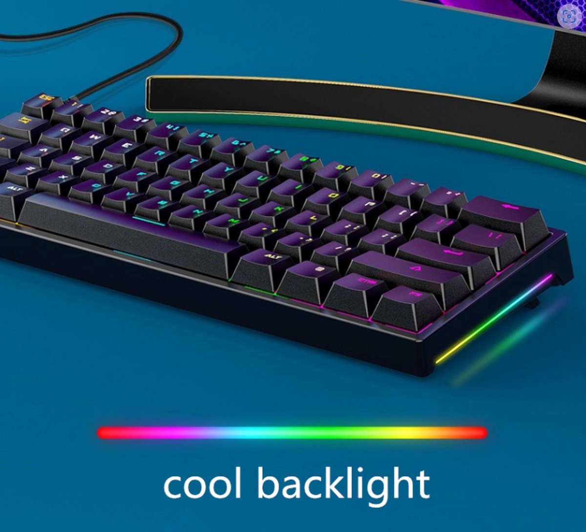 Ultimate Gaming Toetsenbord - 60% Mechanisch Qwerty Gaming Toetsenbord ...