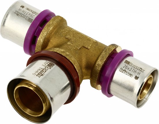 Bonfix Perskoppeling - 3x Alu-pers - T-koppeling, verlopend - 26 x 32 x 26mm | bol