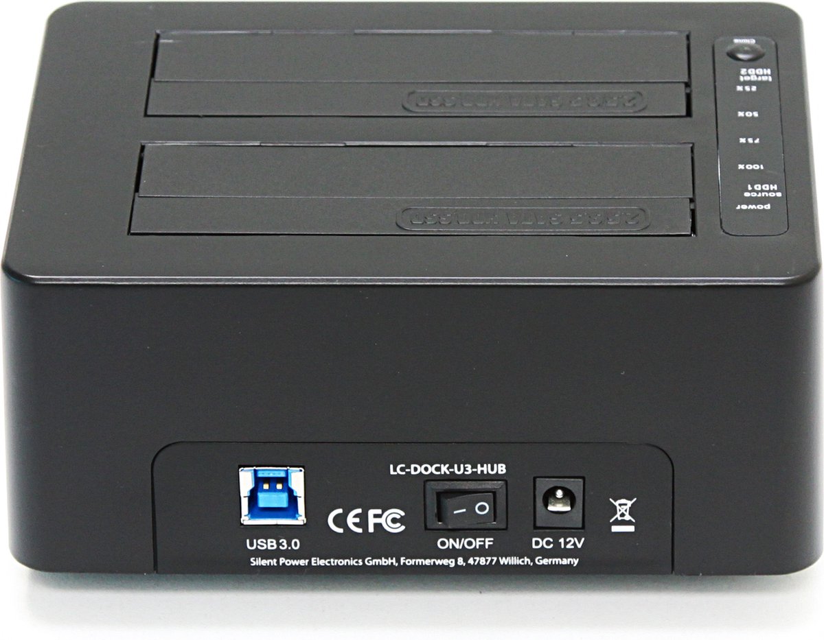 LC-POWER® LC-DOCK-U3-HUB - Docking Station Voor Harde Schijf - USB 3.0 ...