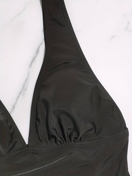 Zwempak met diepe V-hals- Corrigerend hoog uitgesneden badpak- Dames ...