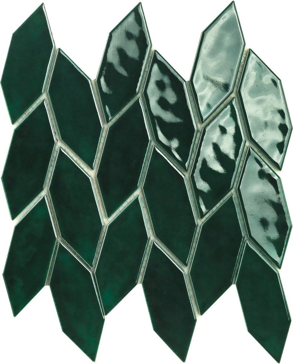 Porselein steenstrip mozaïektegel - Green leaves-Leno-Deco | bol