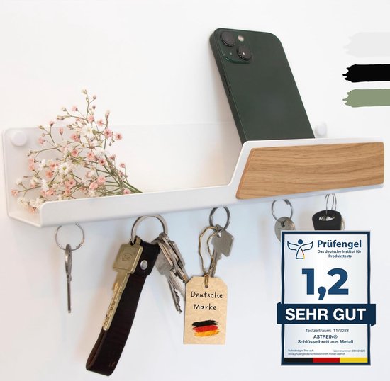 Astrein® Magnetic Key Holder, Wooden Key Holder, Oak, Key Holder with ...