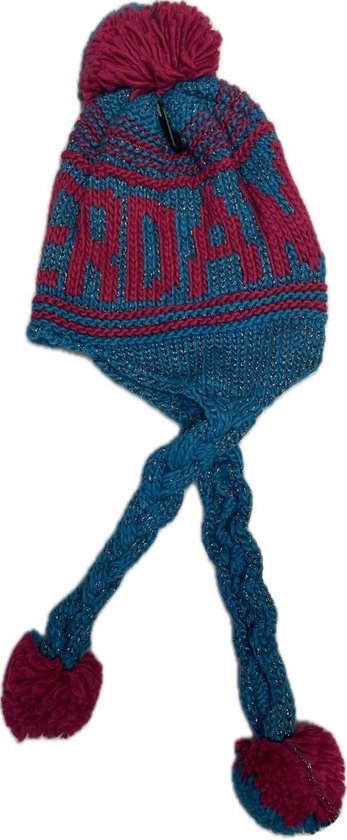 Be Noticed - Flappenmuts - Amsterdam Muts Aqua Blauw/Roze - 100% Acryl ...