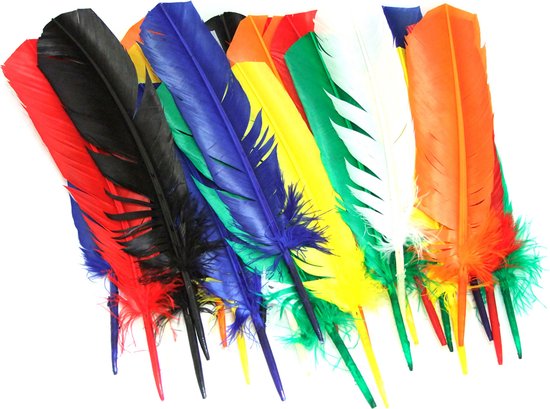 Knutsel pluimen gekleurd 1000 stuks - Decoratieveren - Hobbyveren ...