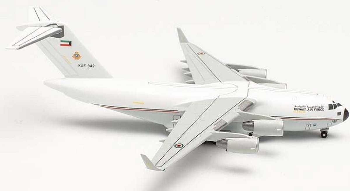 Herpa schaalmodel vliegtuig Boeing C-17A Gl. III Kuwait Air Force 41 ...