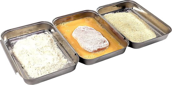 Breading Station, 3-Piece Professional Breading Set Consisting of 3 ...