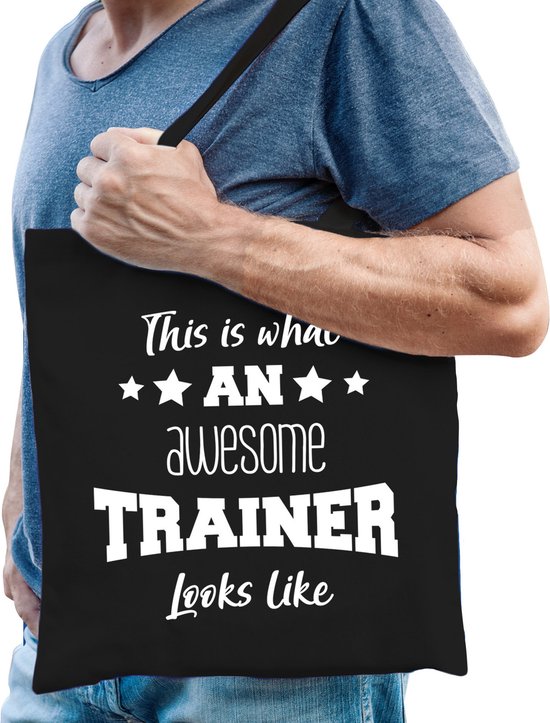 Bellatio Decorations cadeau tas trainer - katoen - zwart -This is what ...