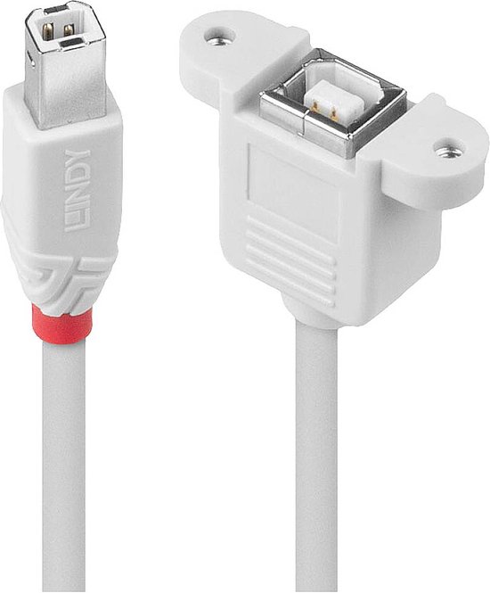 LINDY USB-kabel USB 2.0 USB-B stekker, USB-B bus 1.00 m Grijs 31801 | bol