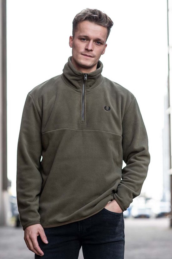 Fred Perry Half Zip Fleece - Groen - L | bol.com