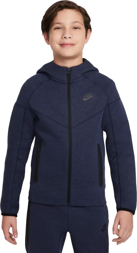 Nike Sportswear Tech Fleece Hoodie Kids Obsidian Heather Maat 152/158 | bol