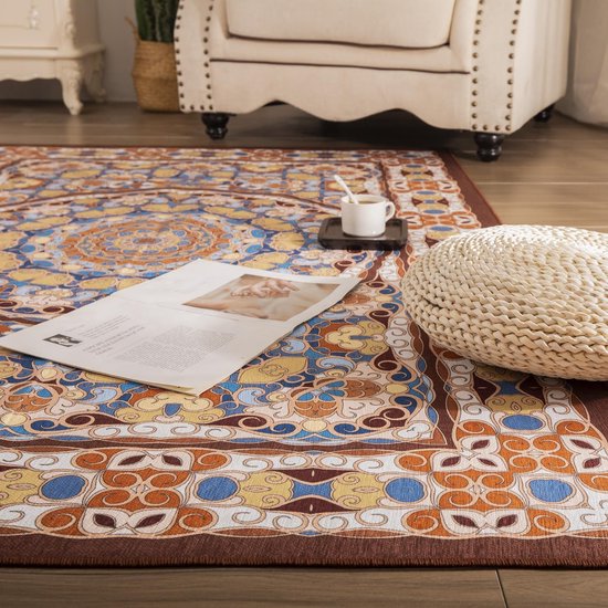 Wasbaar boho tapijt slaapkamer woonkamer, antislip vintage stijl ...
