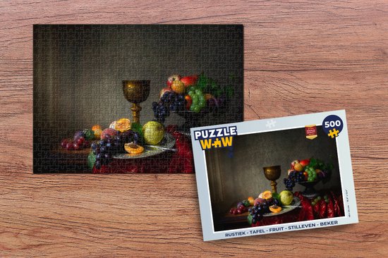 Puzzel Rustiek - Tafel - Fruit - Stilleven - Beker - Legpuzzel - Puzzel ...