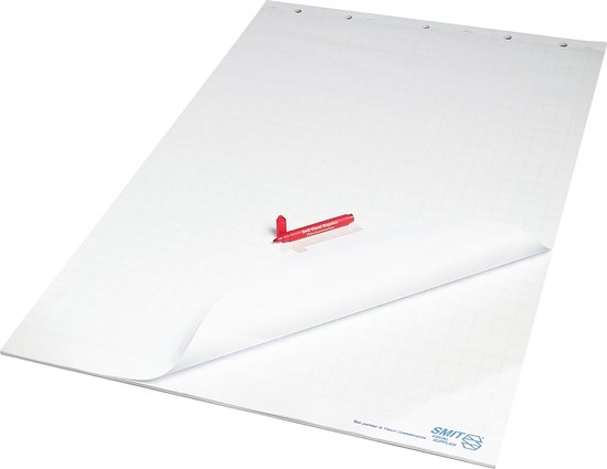 Flipoverblok | Flipover papier | Blanco / ruit 5 x 5 cm | Set 5 stuks ...