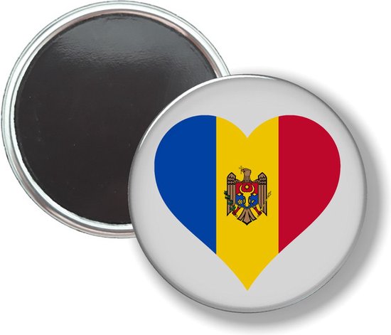 Button Met Magneet - Hart Vlag Moldova - NIET VOOR KLEDING | bol