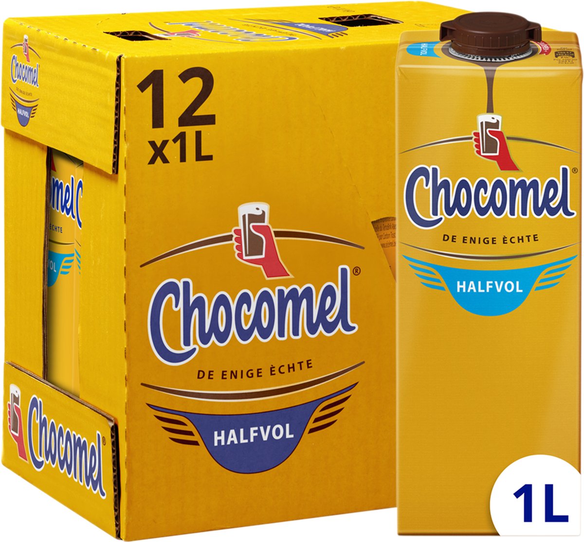 Chocomel Chocolademelk Halfvol Houdbaar - 12 x 1L - Letterpak | bol