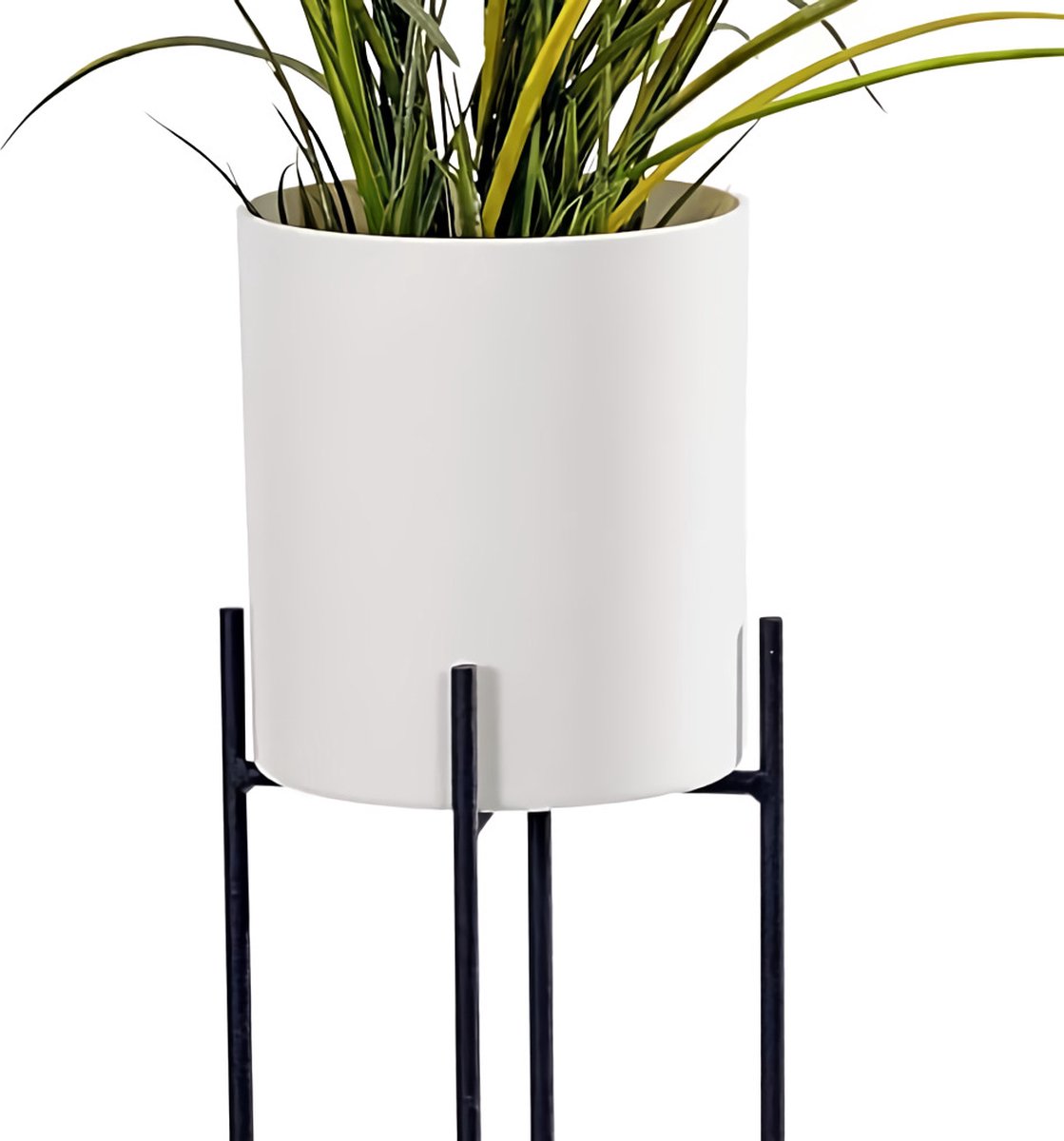 Metalen bloempotstandaard, set van 2, standaard met witte potten, 74 en ...