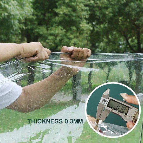 Afdekzeil, waterdicht, groot transparant zeil, afdekking met ogen, dik ...