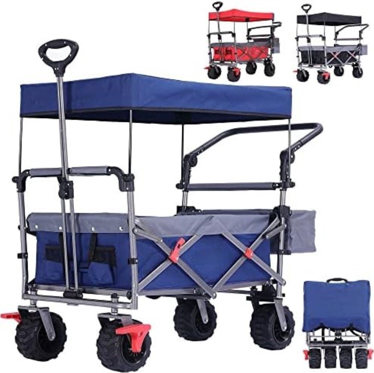 Bolderkar Opvouwbaar Luchtbanden - Bolderkar Kinderenvervoer - Bolderkar Met Duwstang... | bol.com