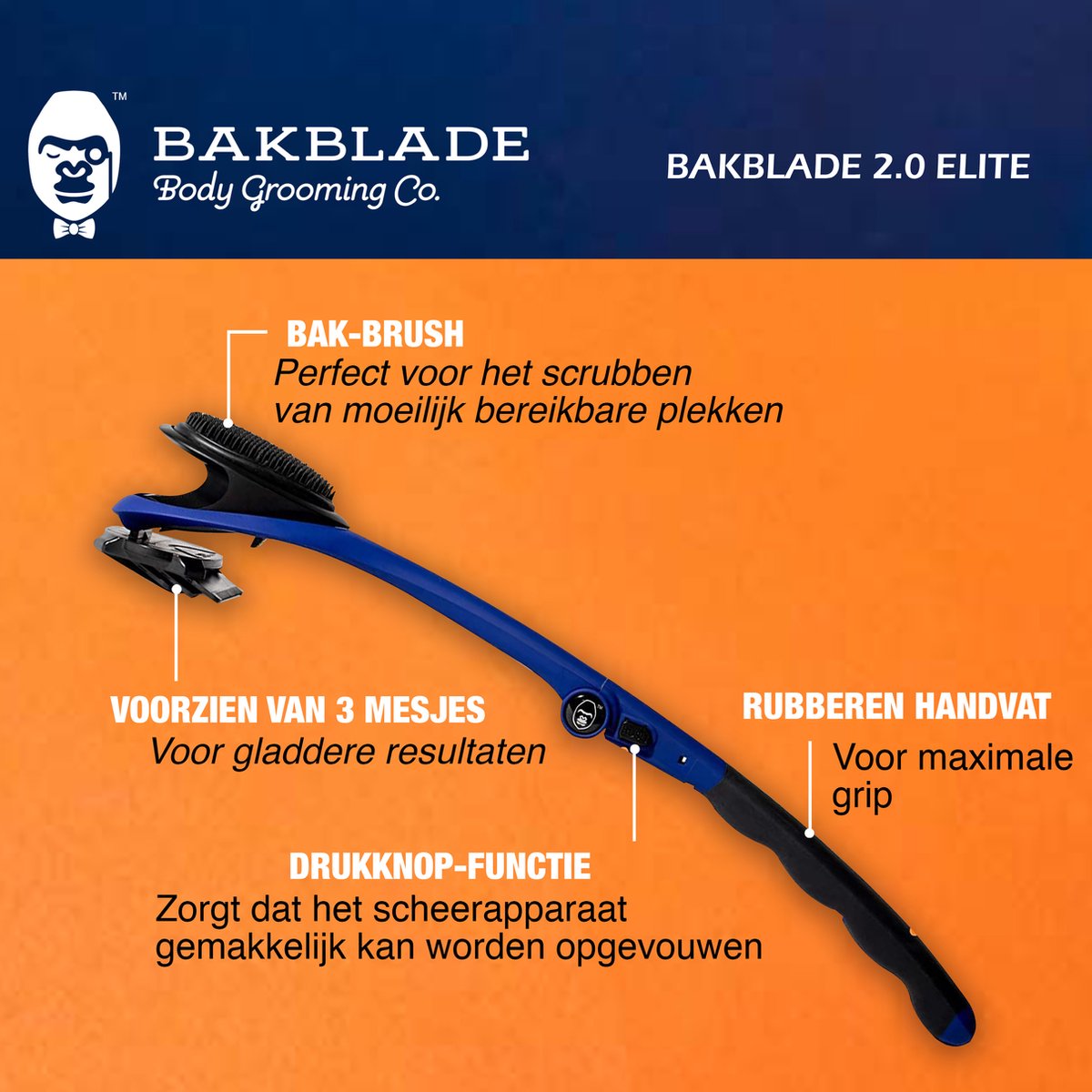 baKblade Back Shaver Elite Plus – Rug Scheren Mannen - Rug ...