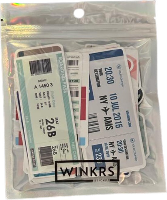 Vakantie Sticker Set met Boarding Pass, Vliegtickets, Entreekaartjes ...