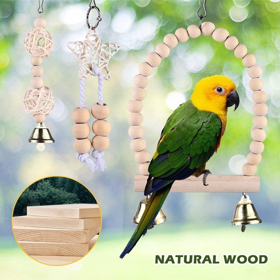 Speelgoed voor Vogels,9 PCS Vogel Papegaai Speelgoed,Houten Vogel Kauwen... | bol.com