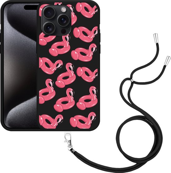 Cazy Hoesje met koord Zwart geschikt voor iPhone 15 Pro Max Inflatable ...