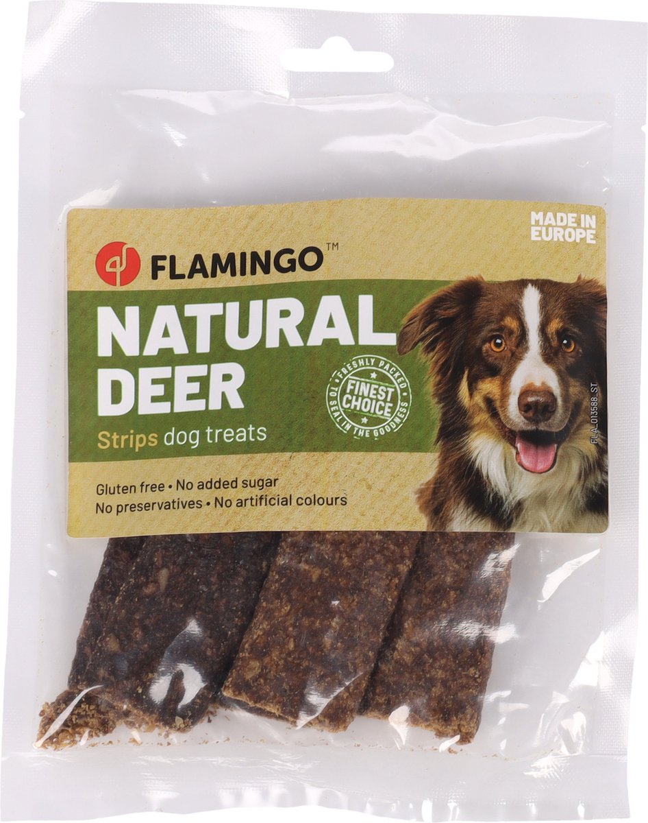 Flamingo Nature - Snack Honden - Nature Snack Hert Strips 100g - 1st | bol.