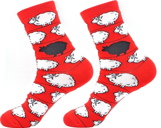 Robin Ruth - Zwarte schaap - Rood - Dames sok - Maat 36-42 | bol