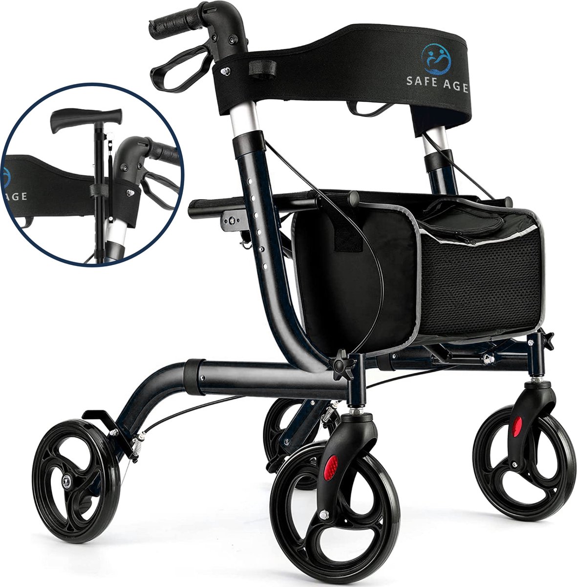 Safe Age® Rollator lichtgewicht en opvouwbaar - zitfunctie - voor ...