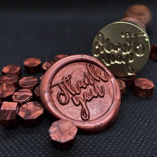 Stempel voor het maken van Waxzegels & lakzegels - Thank You - Incl ...