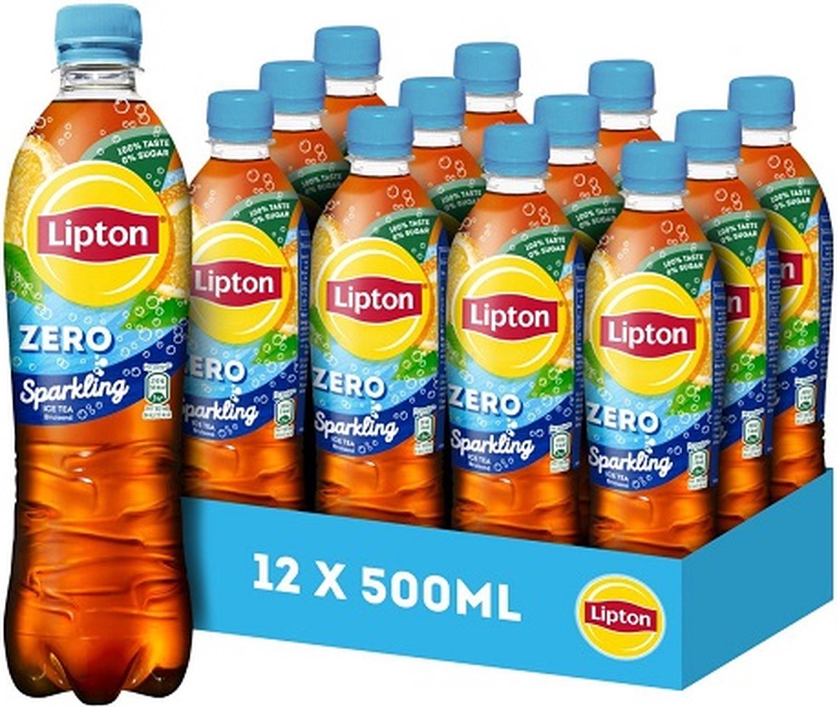 Lipton Ice tea Sparkling Zero 12 petflesjes x 50 cl | bol