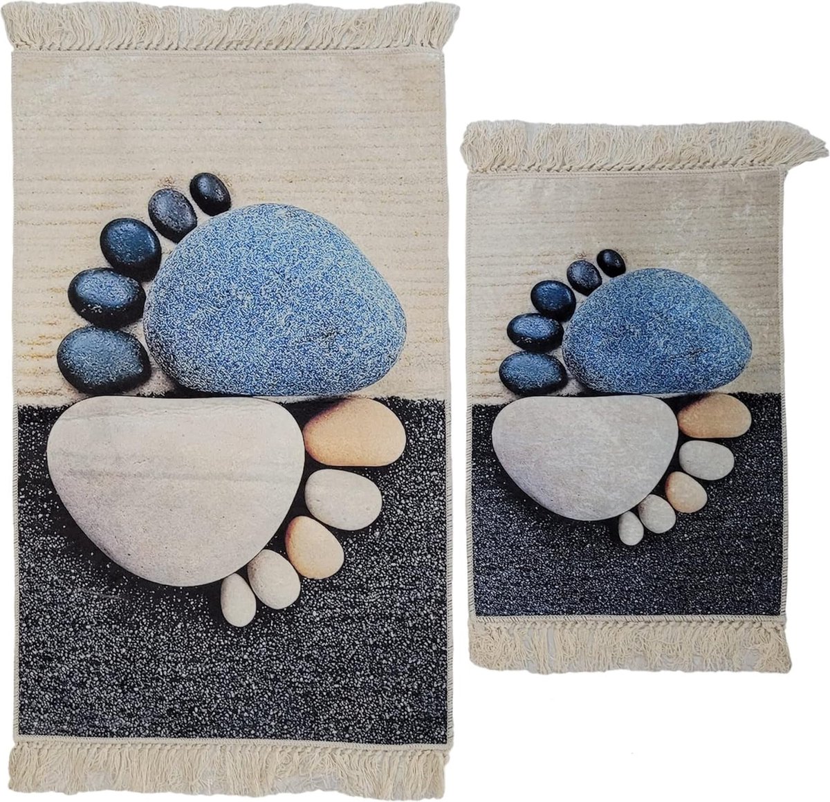 2-Piece Bathroom Set Rectangular 60 x 100 cm and 40 x 60 cm, Bathroom ...