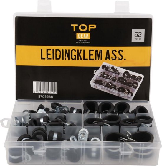 Topgear Leidingklemmen set - 52 delig - Verzinkt en rubber - Duurzaam ...