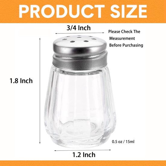 30 Pack Mini Spice Shakers, Kleine Zout Peper Glas Shaker met Mesh Top ...