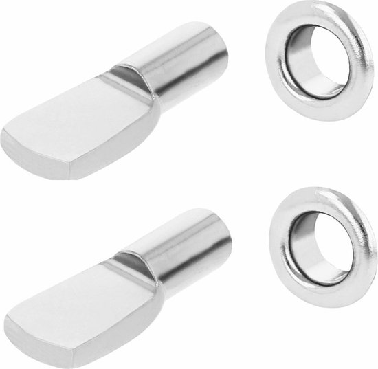AMIG Kastplankdragers/steunen - 40x stuks - metaal - zilver - D5 x L20 ...