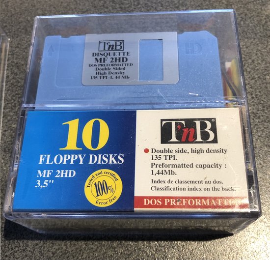 T'NB MF-2HD 3,5'' rainbow floppydisks dos preformatted (hardcase) 10 stuks | bol