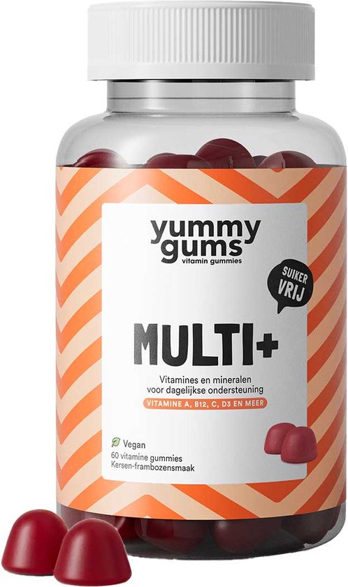 Yummygums - Multivitamine - suikervrij - gummies - vitamine B12, extra D3 en C en... | bol